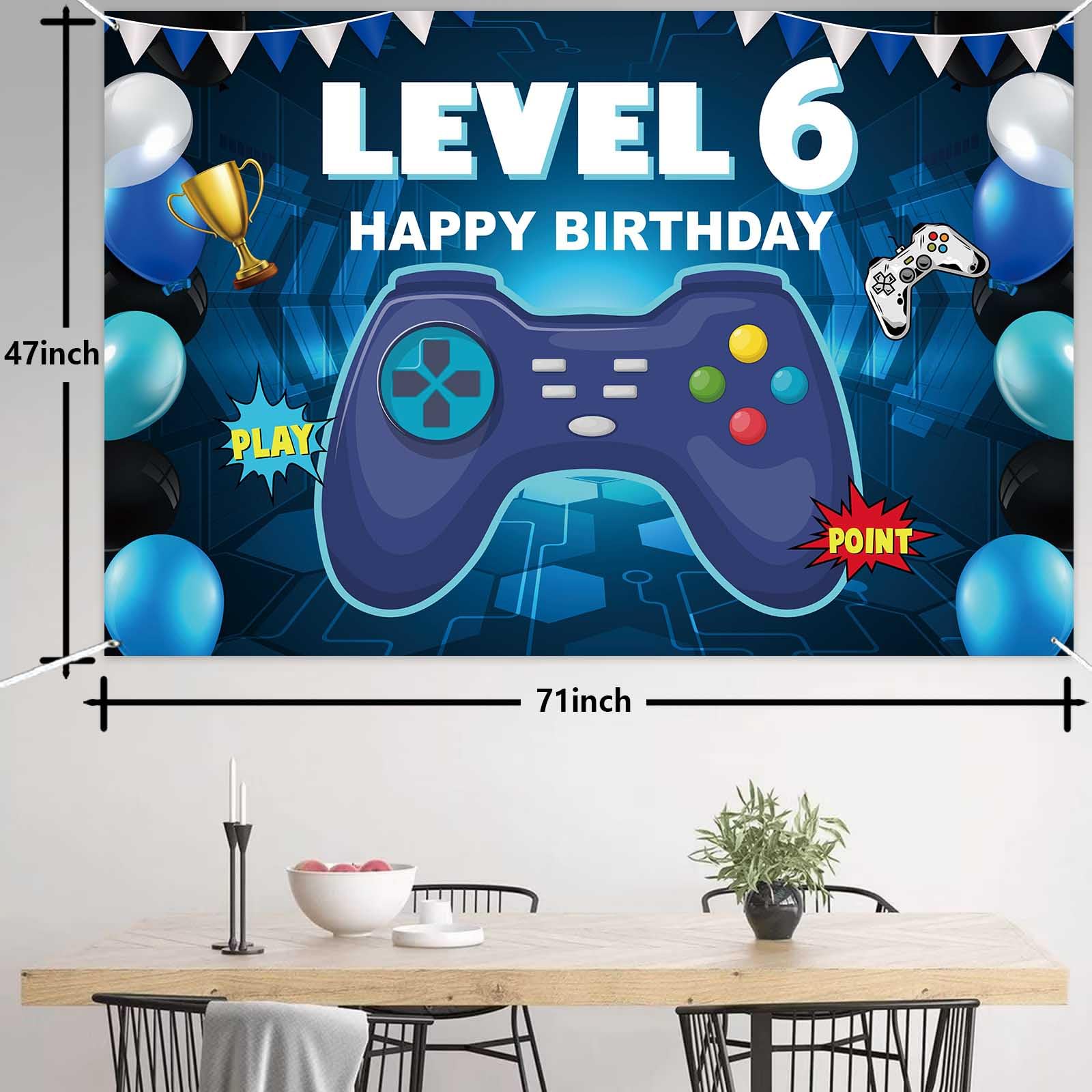 Game Theme Birthday Backdrop Video Game Level 2 Birthday Backdrop ...