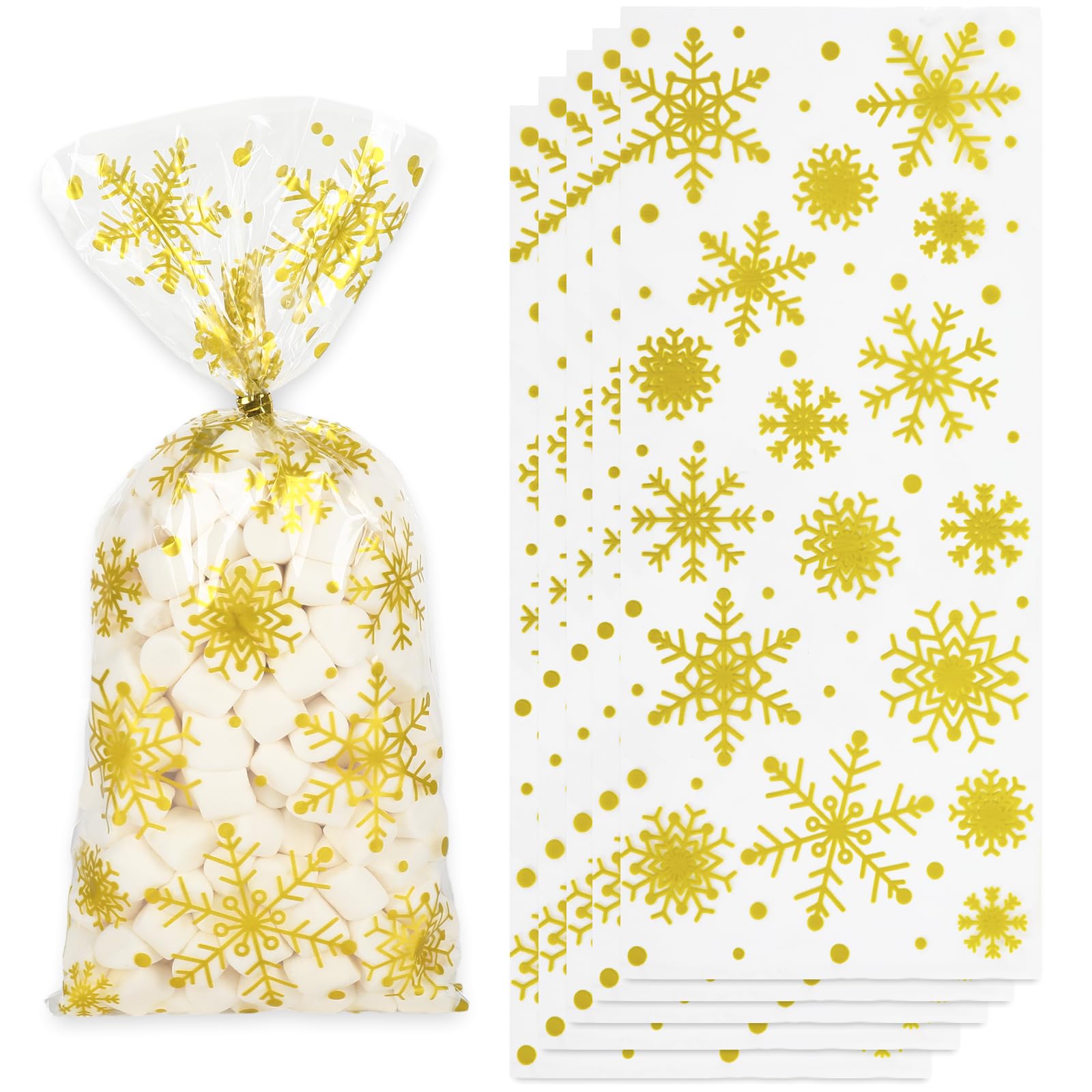 Amazon.com: Whaline 160Pcs Christmas Cellophane Treat Bags with Twist ...