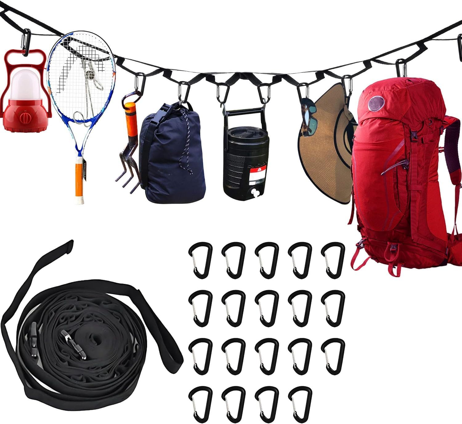 Amazon.com: PEAKTREND Campsite Storage Strap with 19 Separated Loops ...