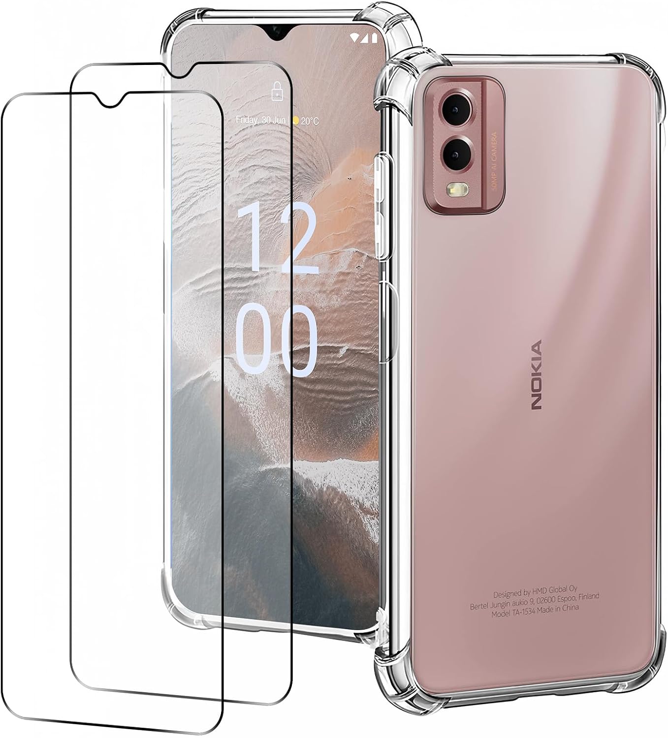 ZALIX Case for Nokia C32 4G Phone Shockproof Transparent Anti-Scratch ...