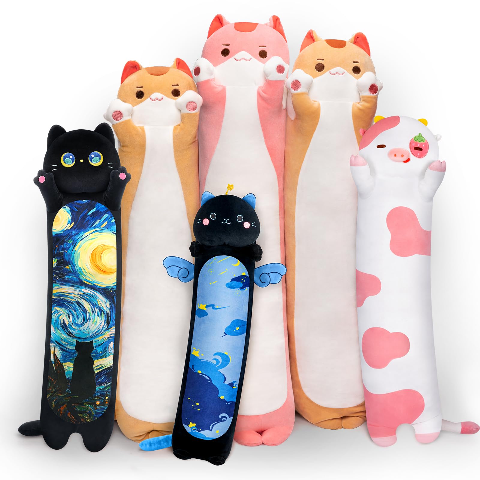 Amazon.com: Mewaii Artist-Designed Ultra Soft Long Cat Plush Body ...