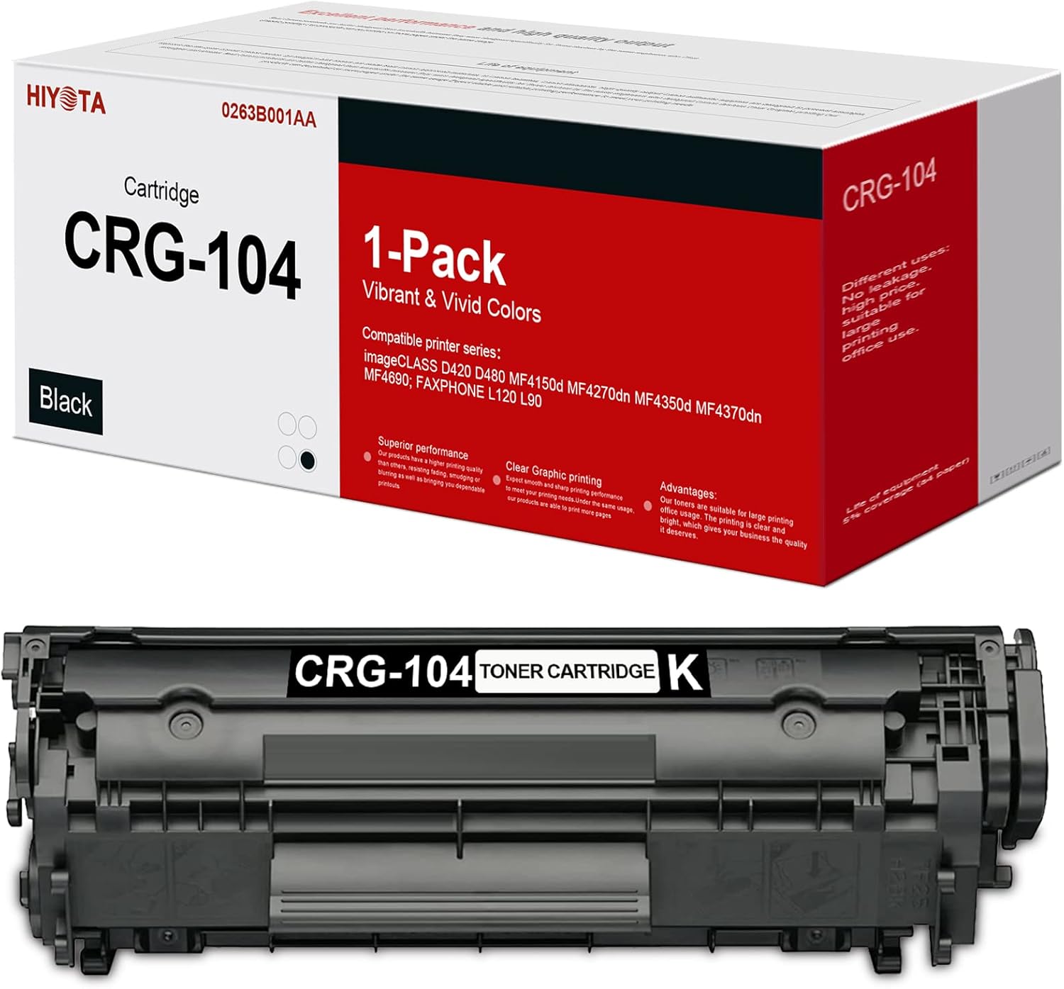 Amazon.com: 104 Black Toner Cartridge, 0263B001 (1 Pack): HIYO ...