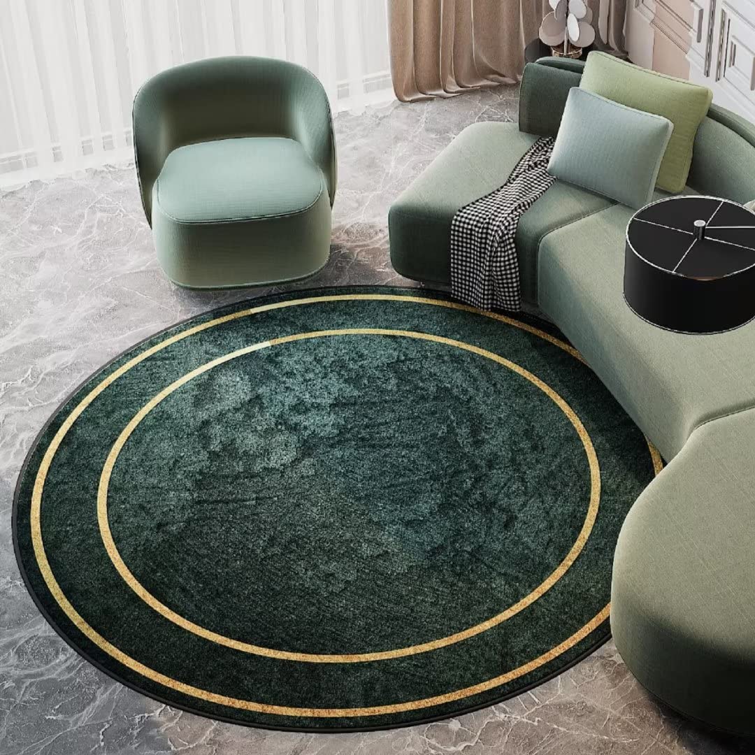 Amazon.com: ZSSZO Emerald Green Round Rug 3ft Modern Circle Area Rug ...