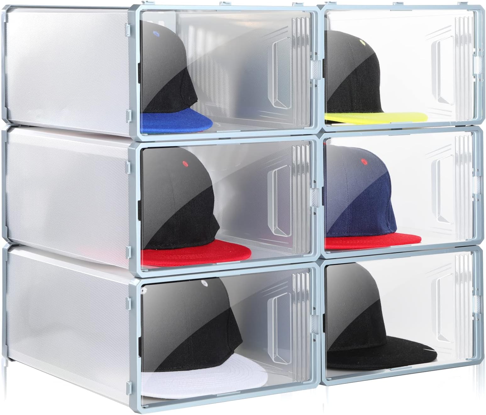 Amazon.com: Chunful 6 Pack Baseball Hat Organizer Display Box Hat ...