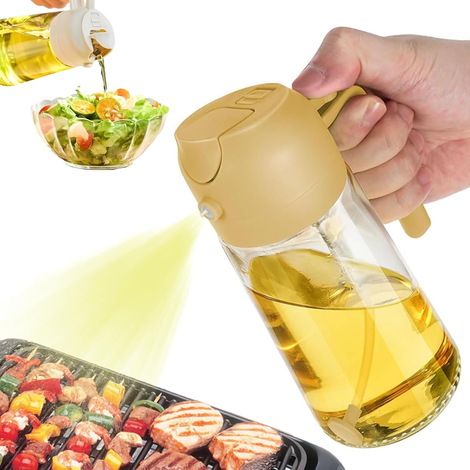 Amazon.com: Oil Dispenser for Kitchen Spray, 2 In 1 Oil Dispenser and ...