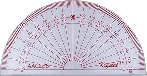 AACEE'S 180 Degree Protractor Clear Plastic Math Set Mathematical ...