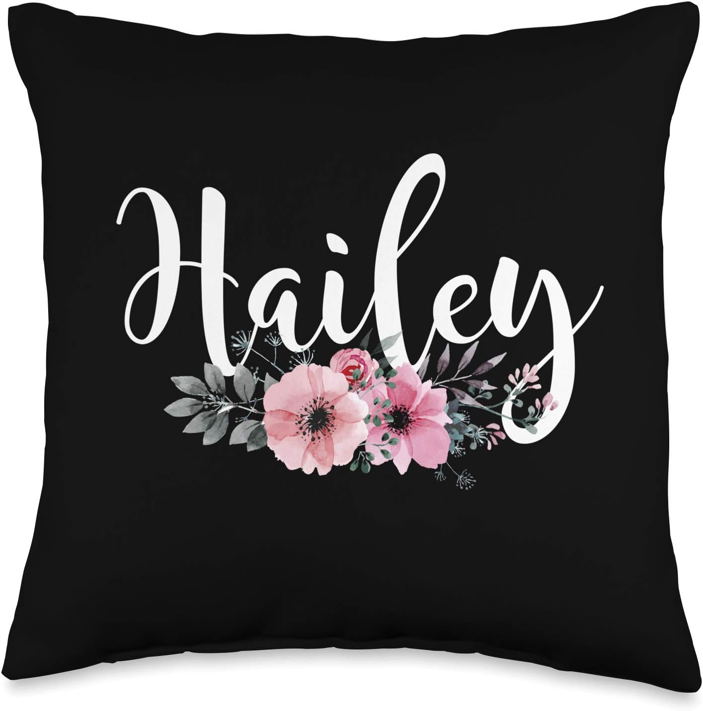 Amazon.com: Hailey Name Personalized Floral Pink Black Women Girls Gift ...
