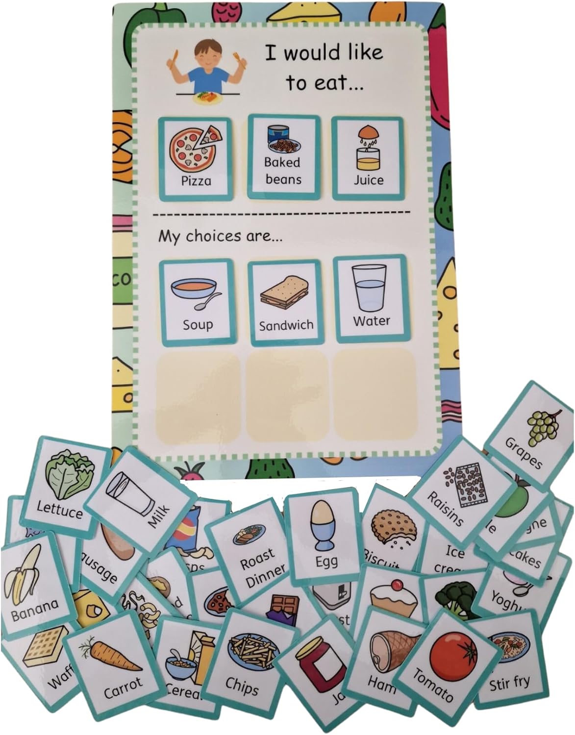 Learning Fun Resources Visual Food Choices board - Autism, special ...