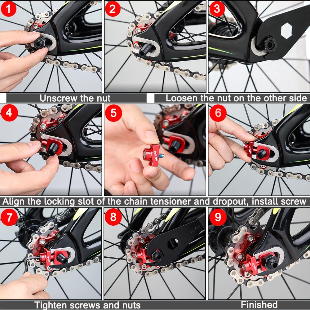 Snapklik.com : Bicycle Chain Tensioner, 2pcs Chain Tension Adjuster For ...