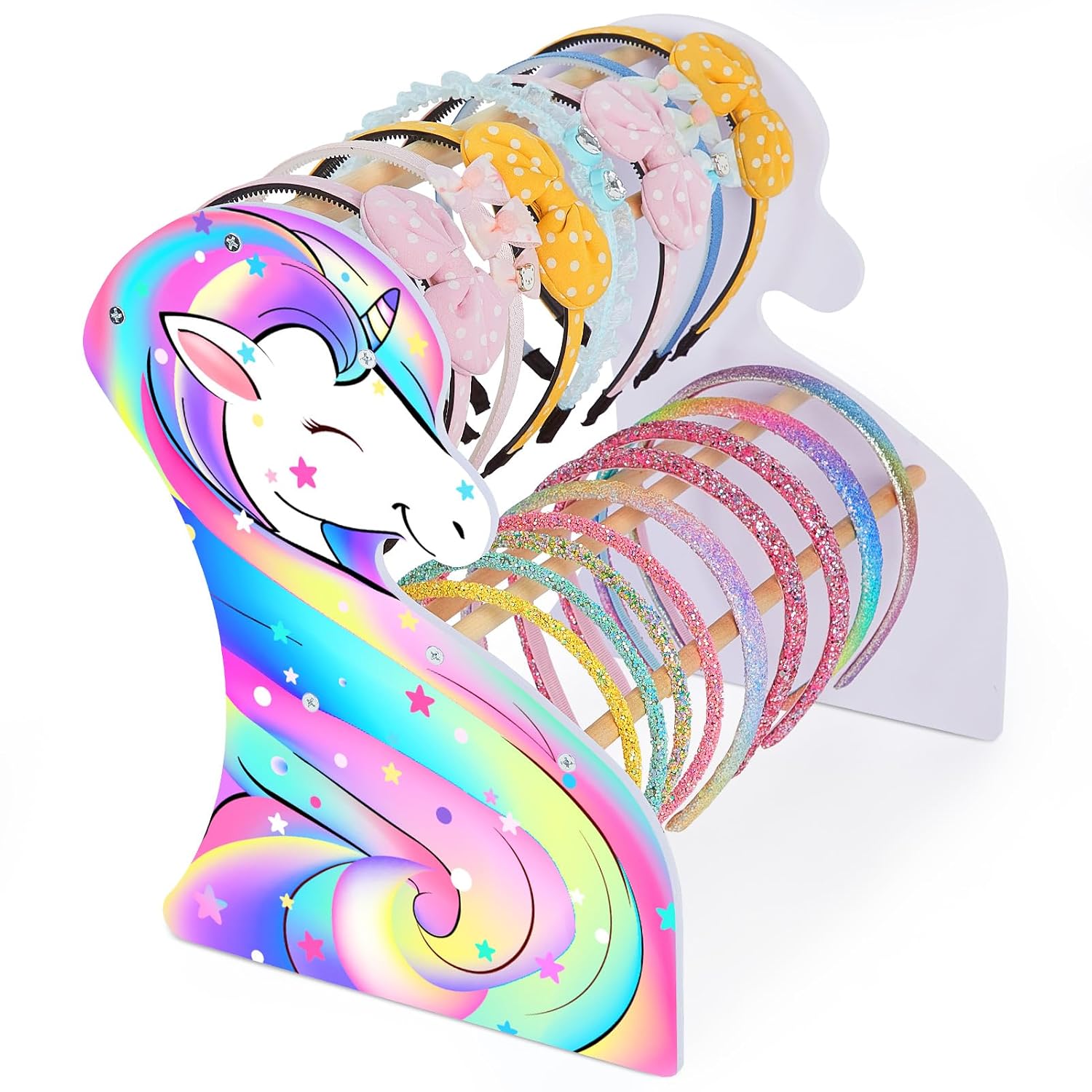 Amazon.com: FIOBEE Girls Headband Holder Organizer Unicorn Headband ...