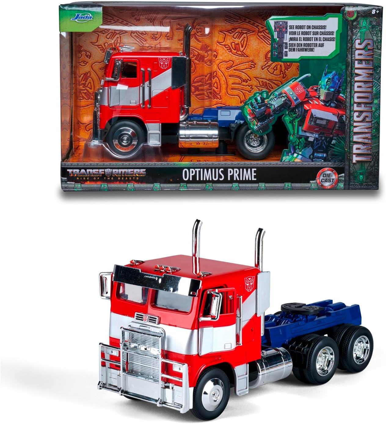 Amazon.com: Jada Toys Transformers Optimus Prime (T7) Car Truck from ...