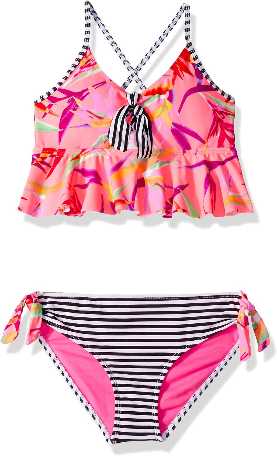 Amazon.com: Limited Too Girls' Tankini with Ruffle and Bows : Clothing ...