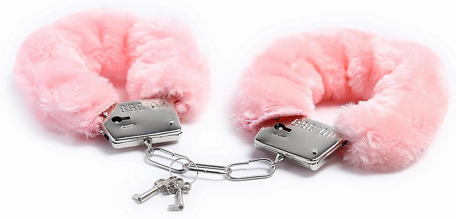 Amazon.com: rgwtgkyh Pink Soft Bracelet Double Lock Steel Hand Cuffs ...