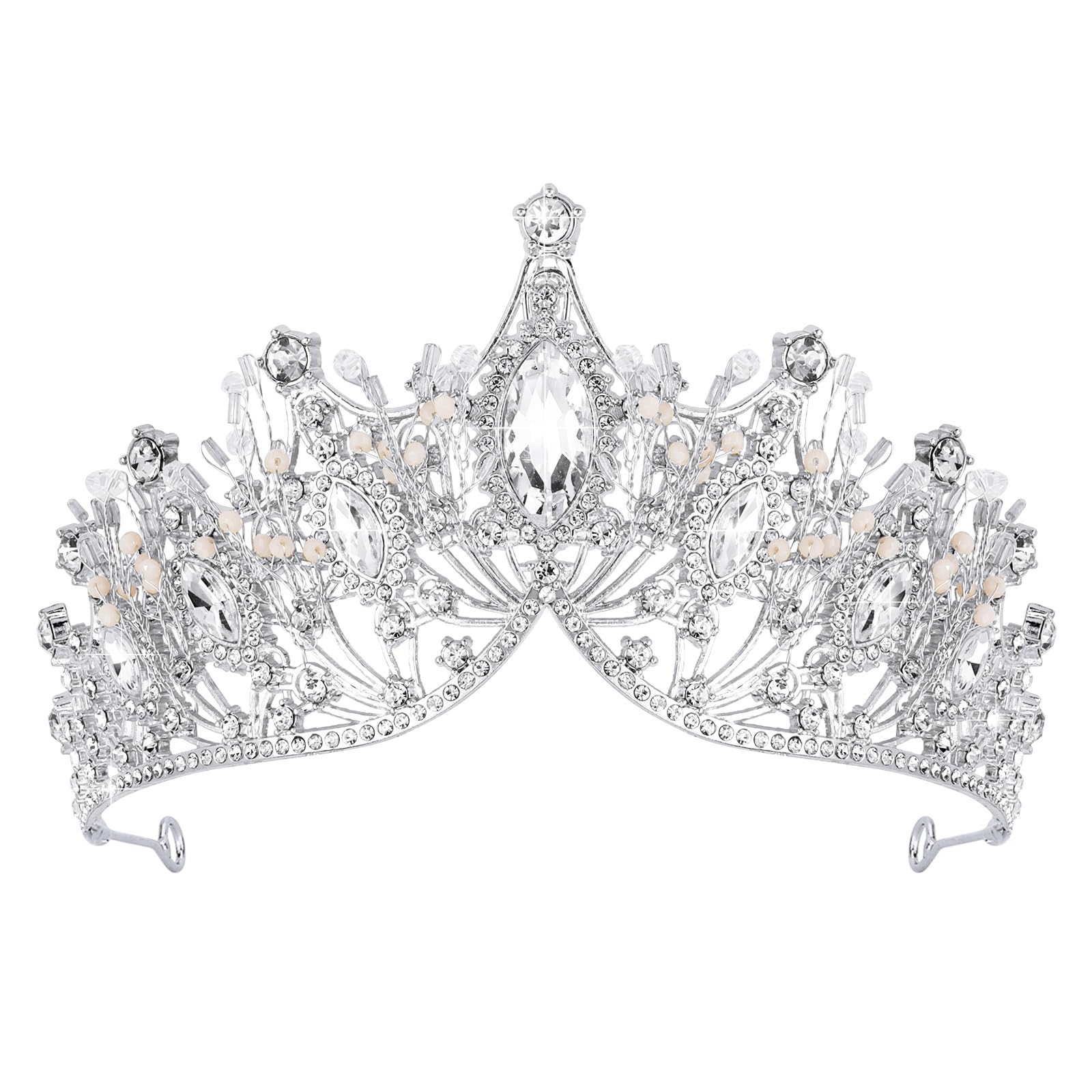 Snapklik.com : Velscrun Silver Crystal Elegant Princess Tiara Crowns ...