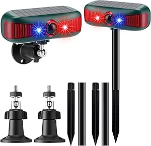 Amazon.com: Qualirey 2 Pcs Solar Outdoor Alarm Motion Sensor 129dB Security Siren Ultrasonic ...