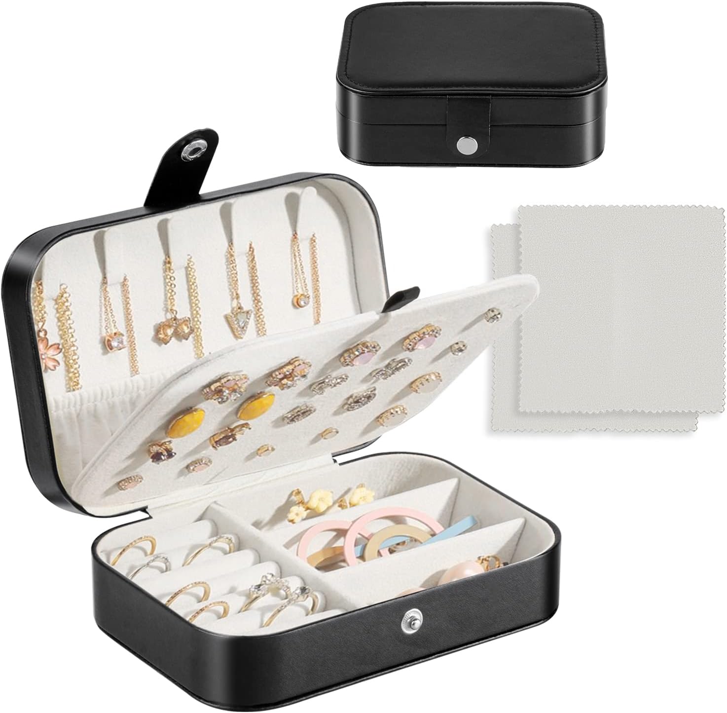 Ninonly Travel Jewellery Box small for Women PU Leather Mini Jewellery ...