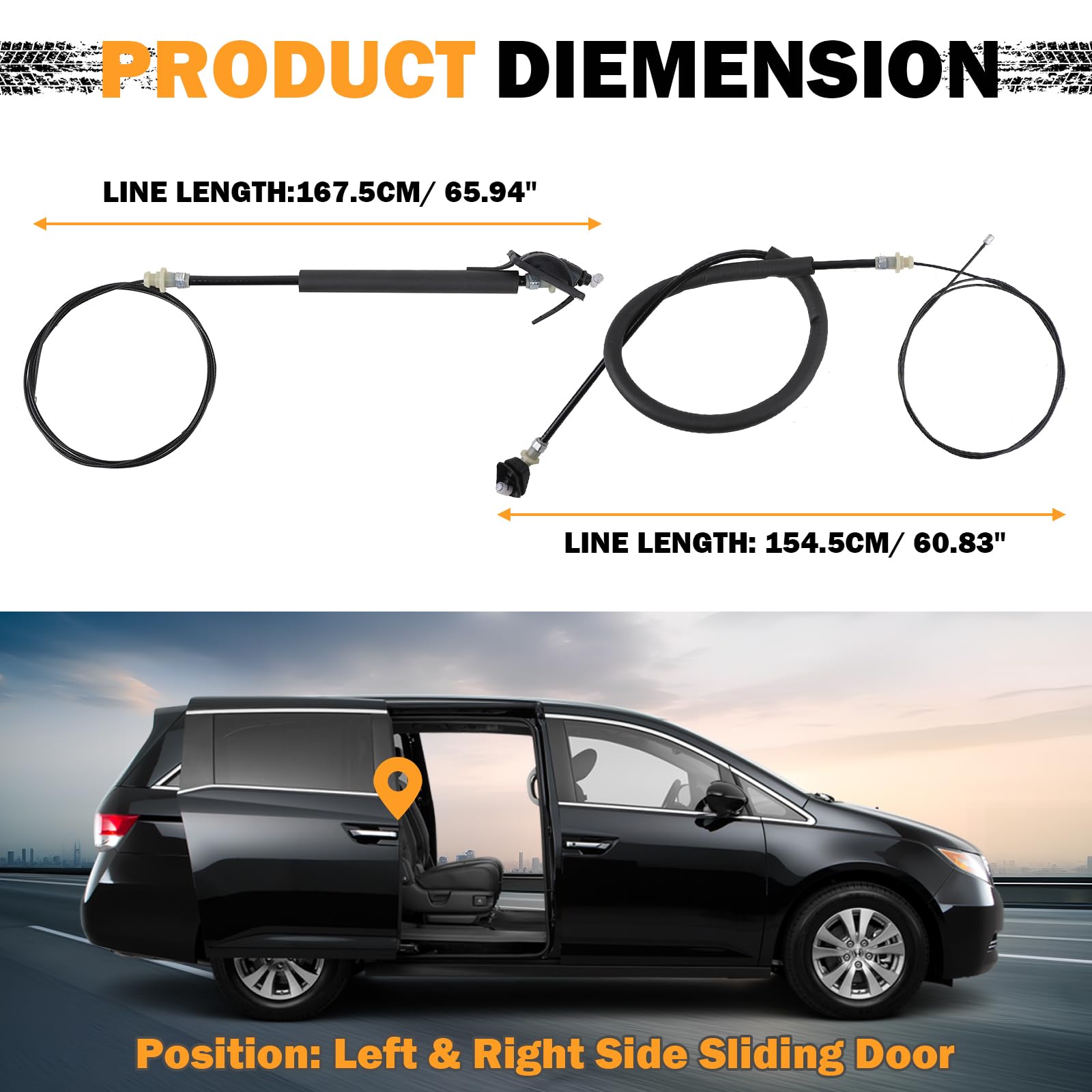 Snapklik.com : Power Sliding Door Cable Kit 72546-TK8-A01 For Honda ...