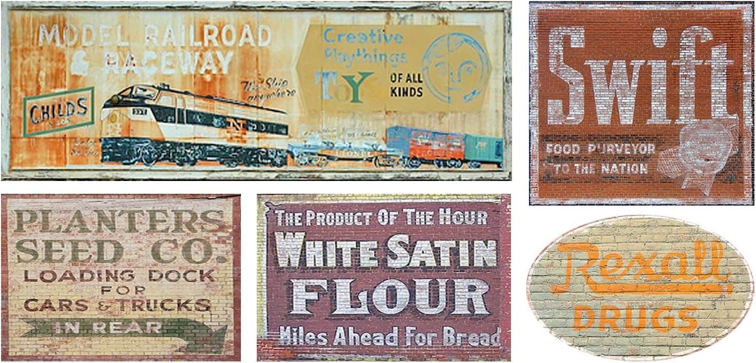 Amazon.com: HO Scale 1:87 Ghost Sign Waterslide Decals Set #20 - an ...