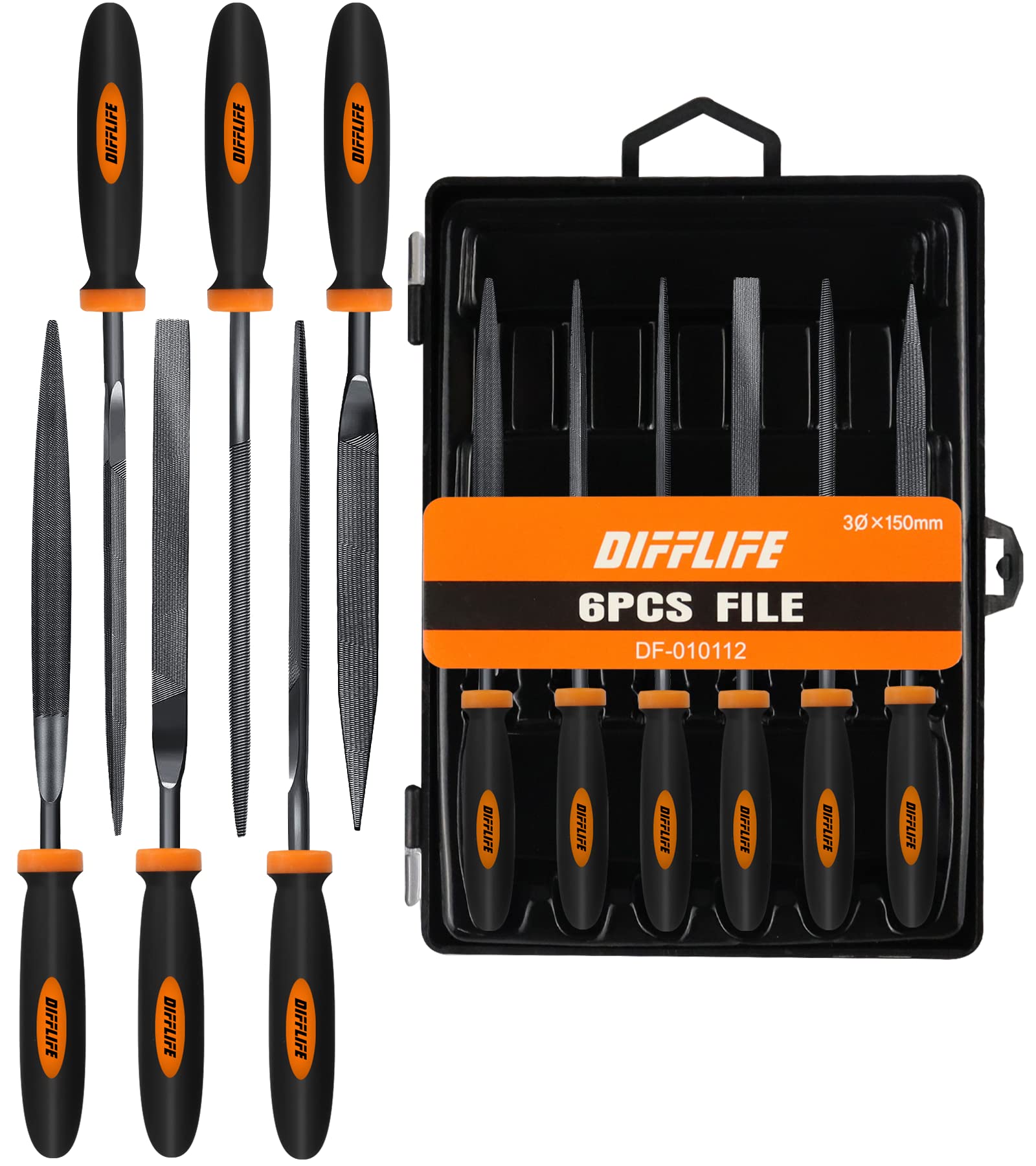 Buy Needle File Set (Carbon Steel 6 Piece-Set) File Handles, Hardened ...