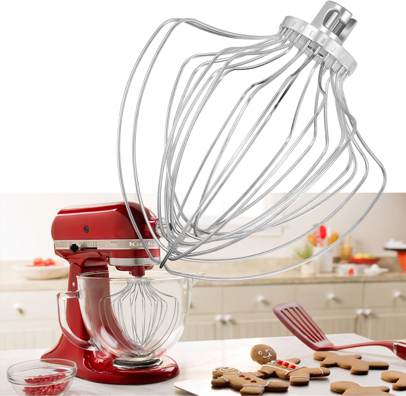 Amazon.com: KN211WW 11-Wire Whip Stand Mixer Attachment Compatible with ...