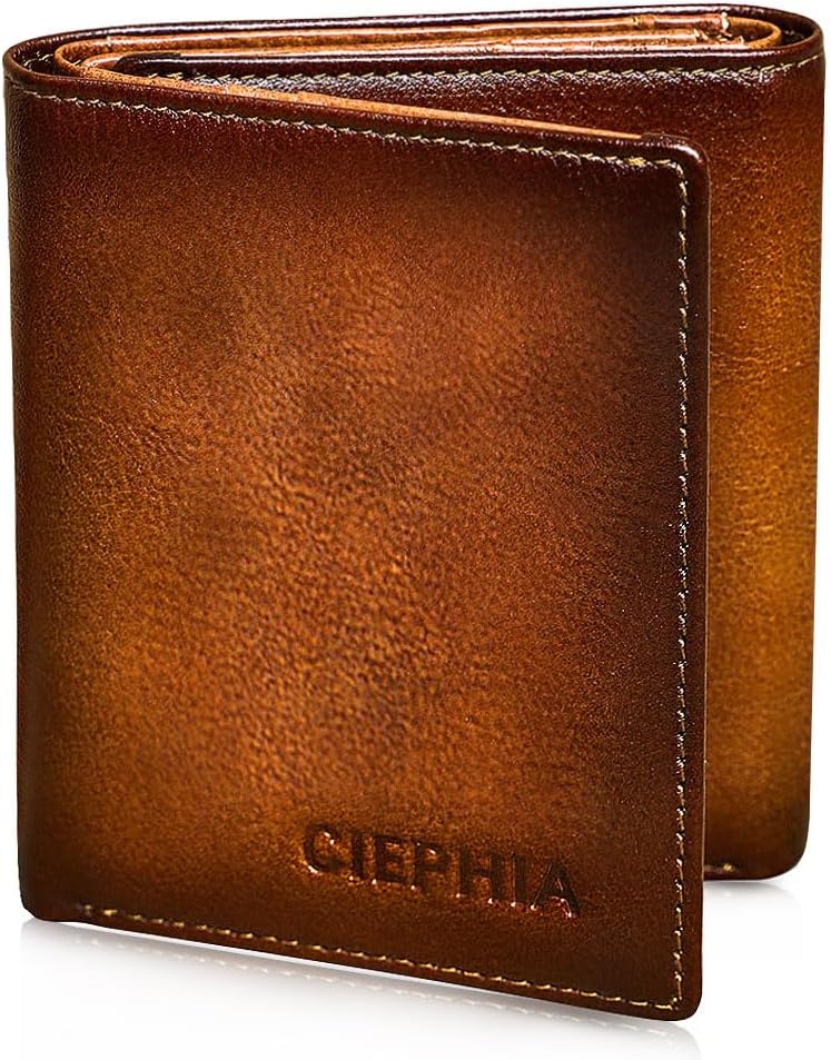 Amazon.com: Ciephia Men's Genuine Leather Trifold Wallets with ID ...