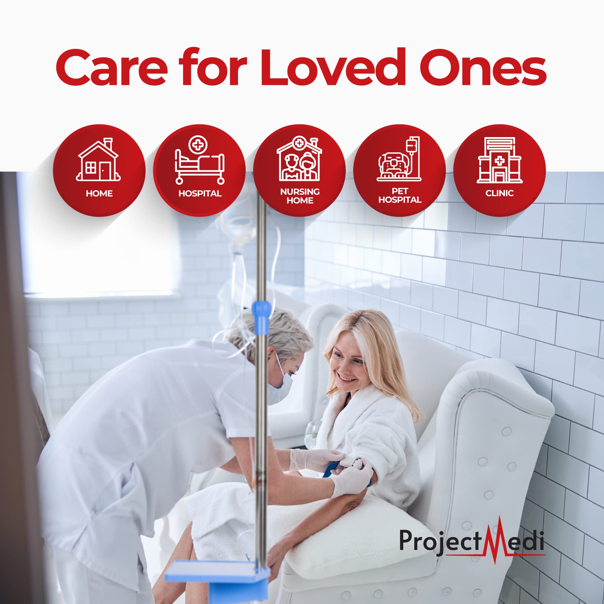 ProjectMedi IV Pole â€” Ergonomic IV Pole with Wheels â€” Medical IV ...