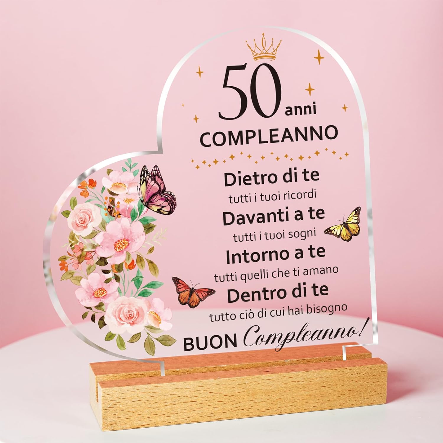 50 Anni Compleanno Donna, Regalo 50 Anni Compleanno Uomo, Trasparenti ...