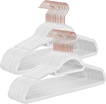 Amazon.com: SONGMICS Velvet Hangers, Set of 30 Clothes Hanger with Rose ...