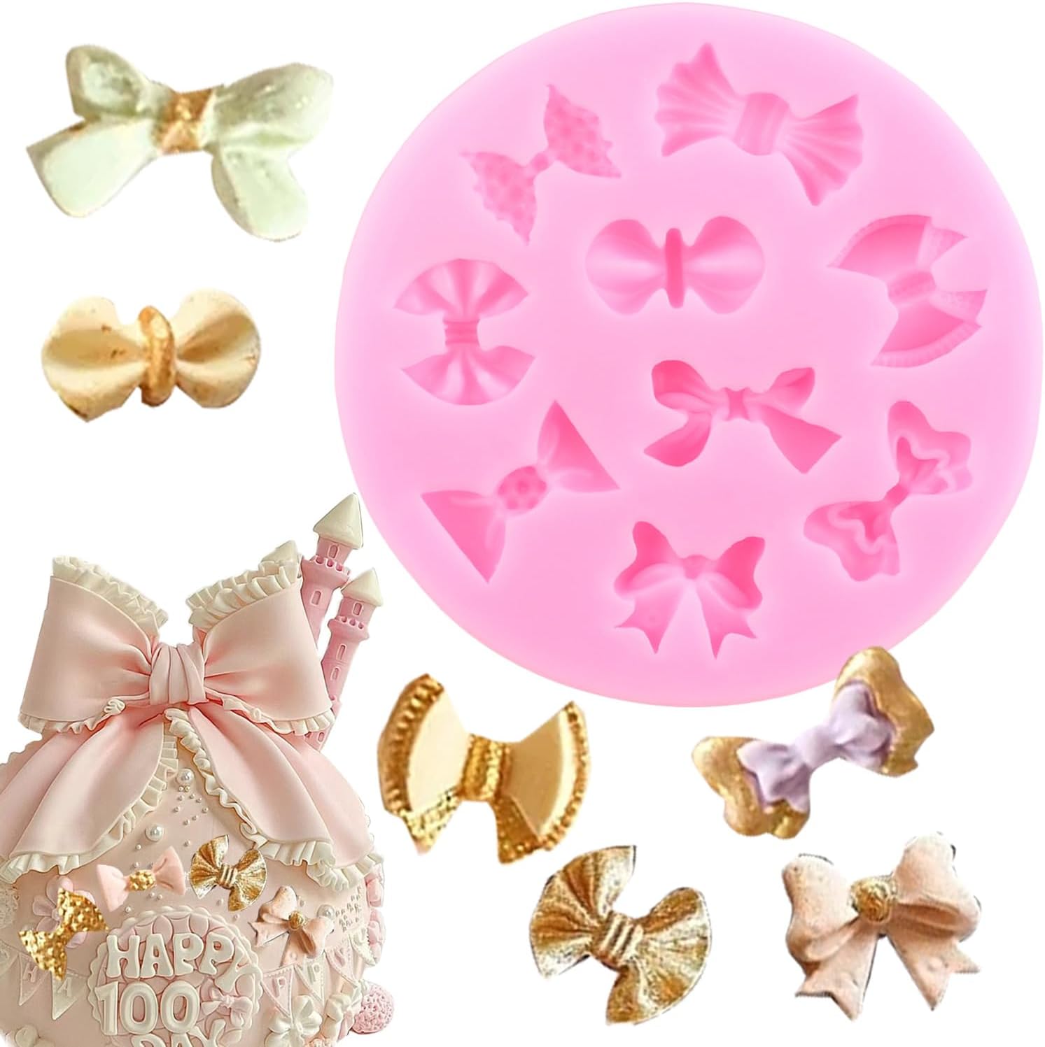 Amazon.com: YIHUOMOLDS Bows Silicone Mold Bow Fondant Sugar Mold For ...