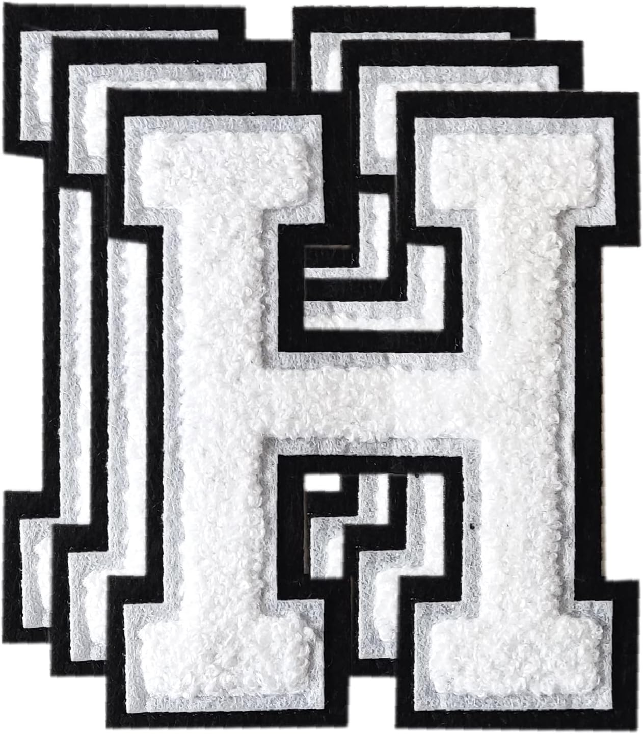 Amazon.com: TXSN 3PCS White Chenille Letters Patch, Large Size 4-1/2 ...