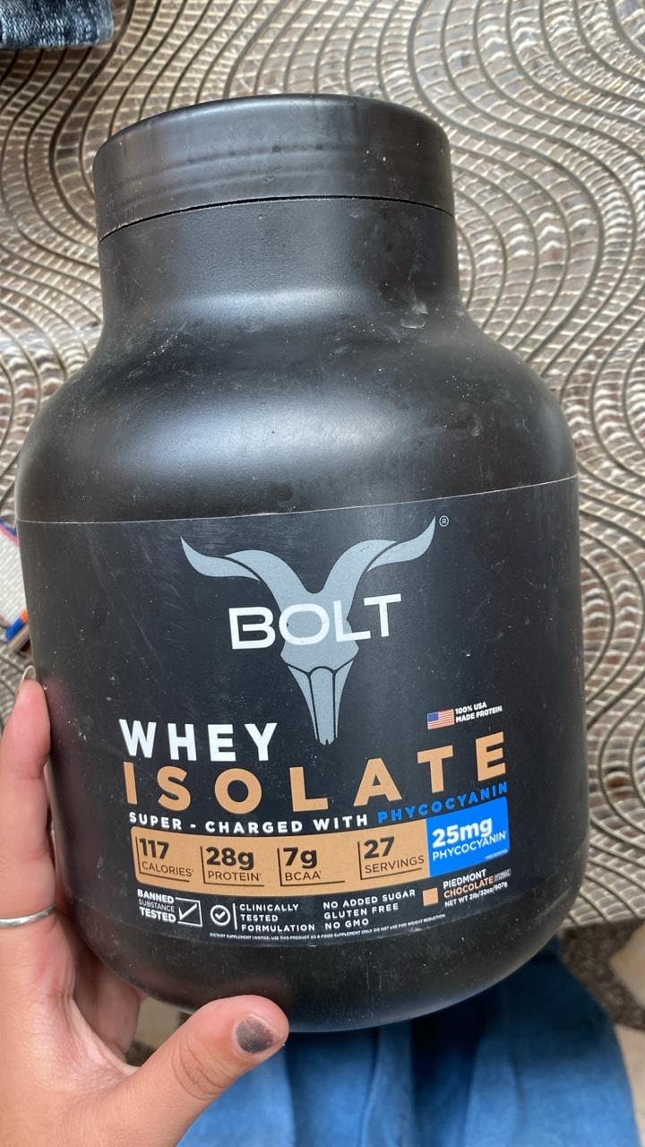 BOLT Nutrition Whey Isolate Protein Powder | With Superfood PHYCOCYANIN ...