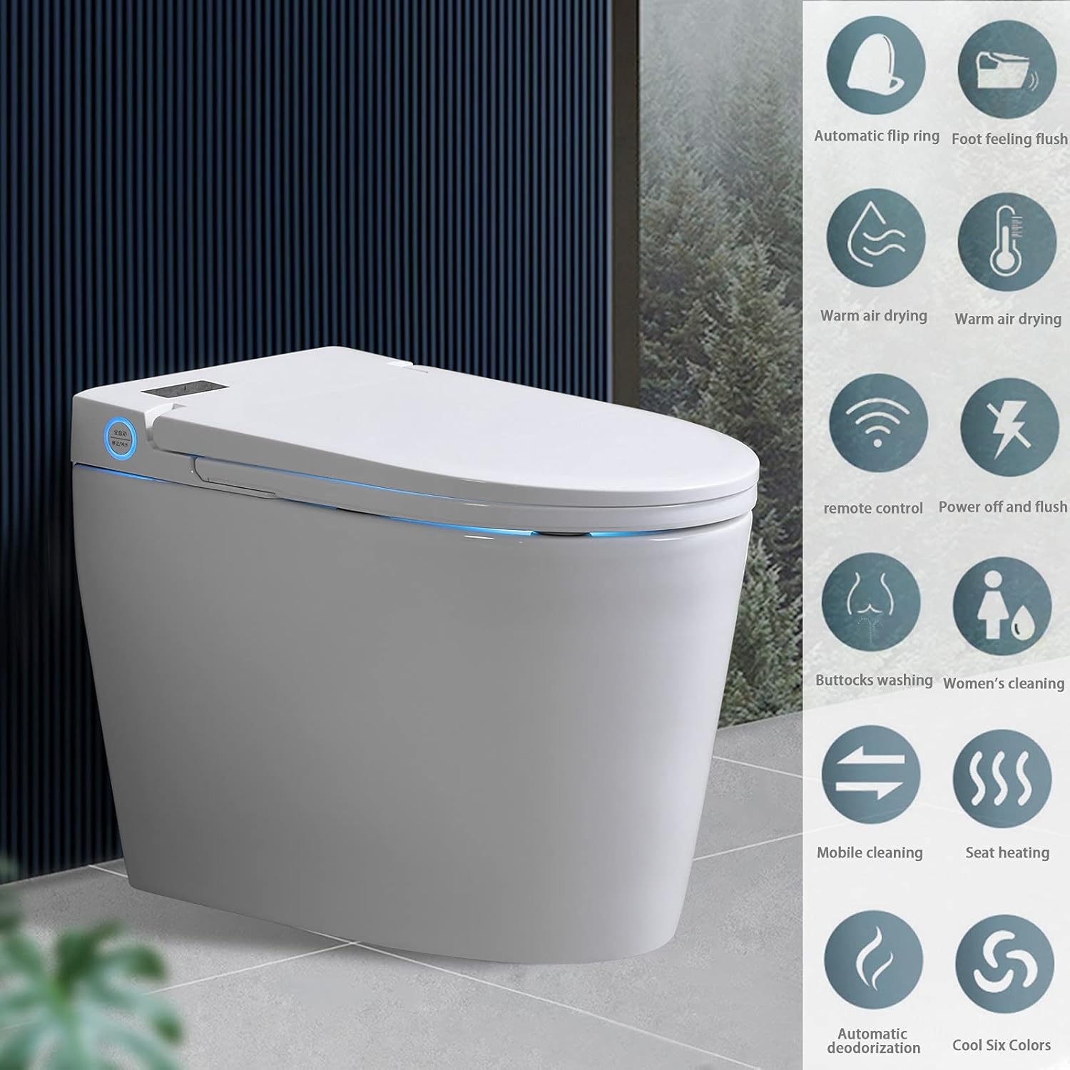 Inodoro inteligente de una pieza con asiento calefactado, inodoro ...