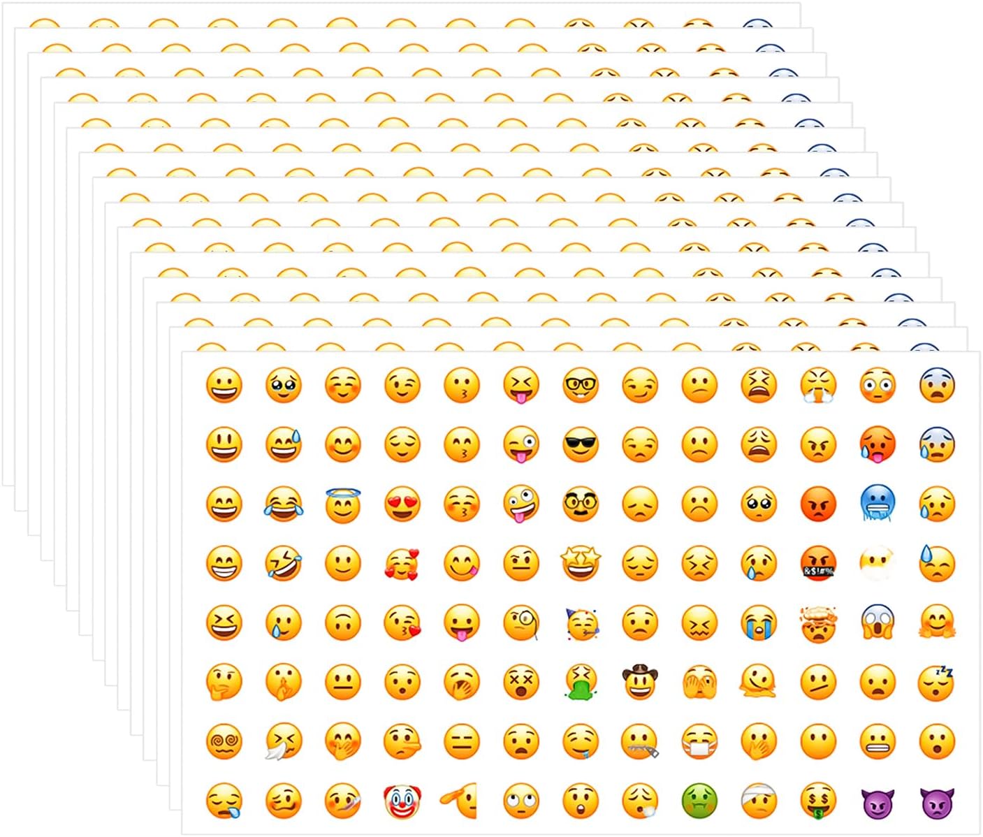 Smiley Stickers 15 Sheets Emoji Stickers Smiley Sticker Smiley Funny ...