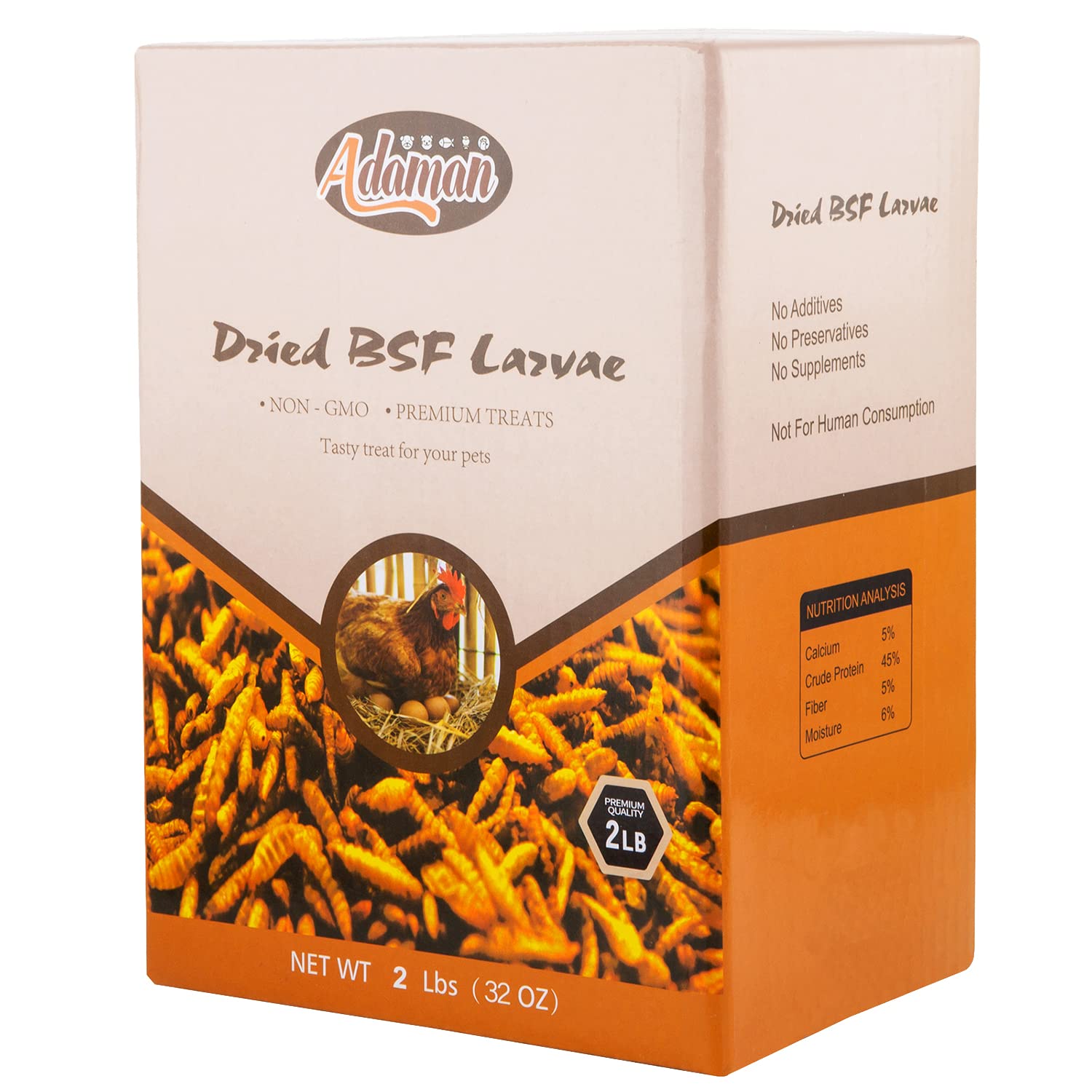 adaman Dried Black Soldier Fly Larvae 2 LBS-100% Natural Non-GMO BSF ...