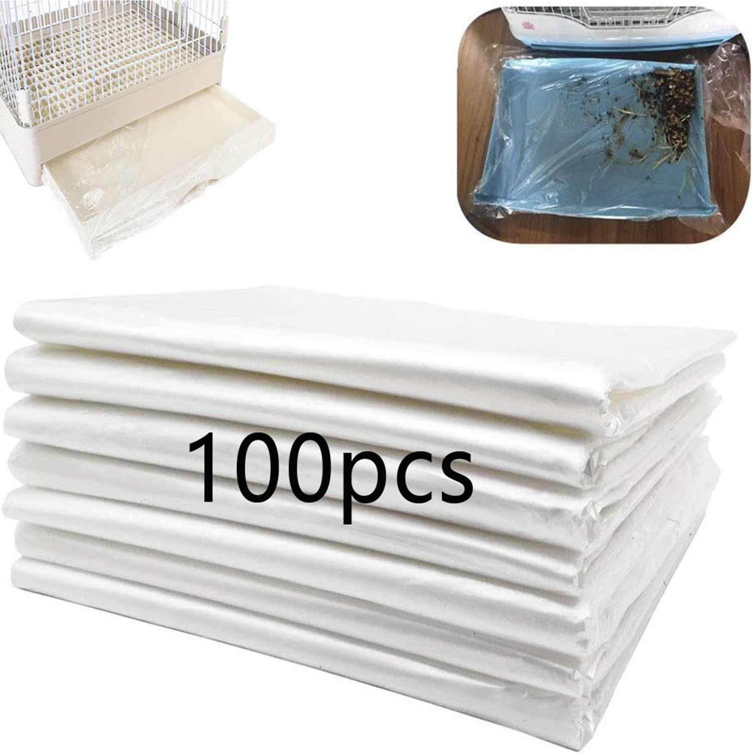 Amazon.com : PeSandy Disposable Rabbit Cage Liner, Plastic Bunny Cage ...