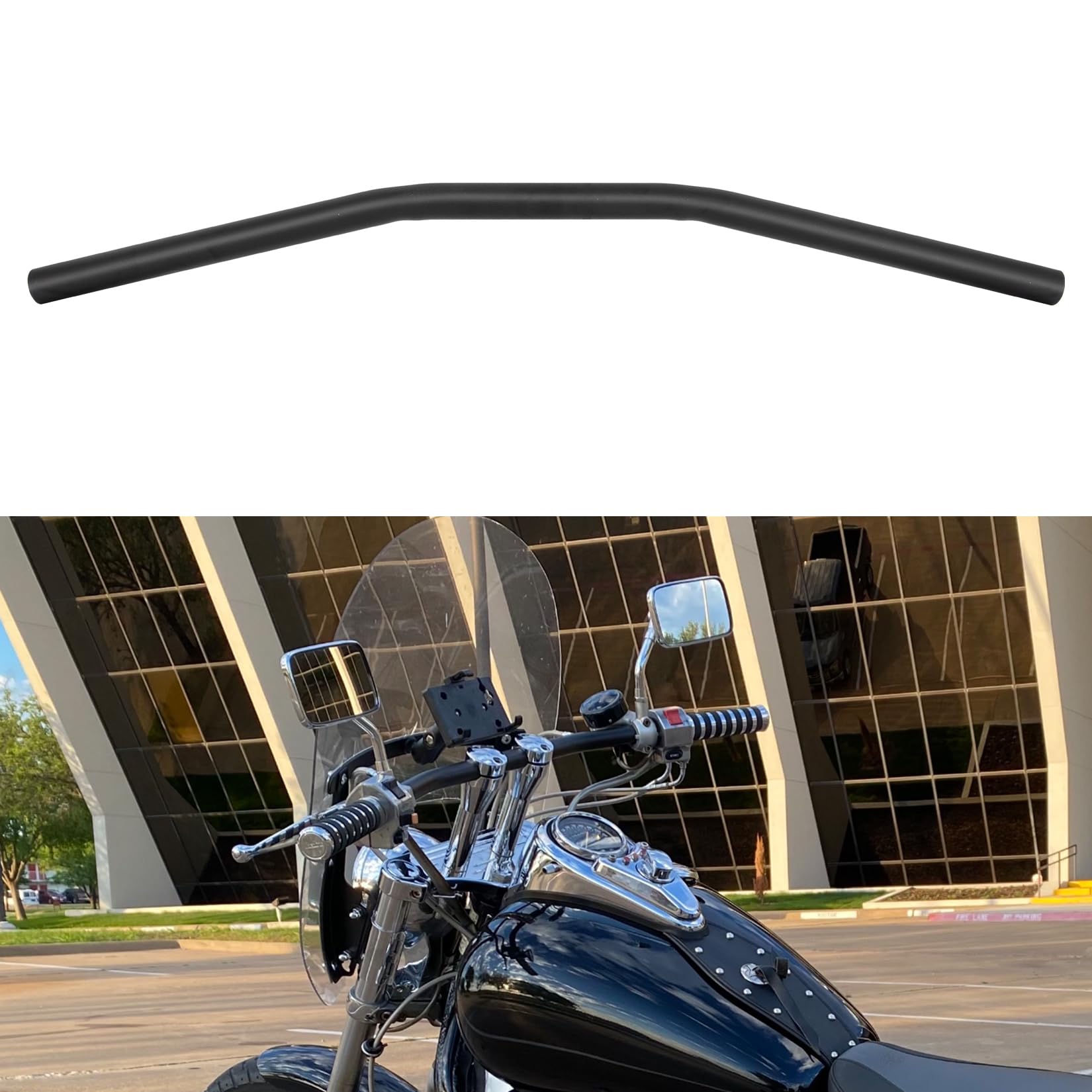 Amazon.com: PSLER 1" Motorcycle Handlebar 25mm Pull Back Drag Bar for ...
