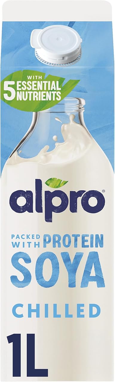 Alpro Soya Plant-Based Long Life Drink, Vegan & Dairy Free, 1L : Amazon ...