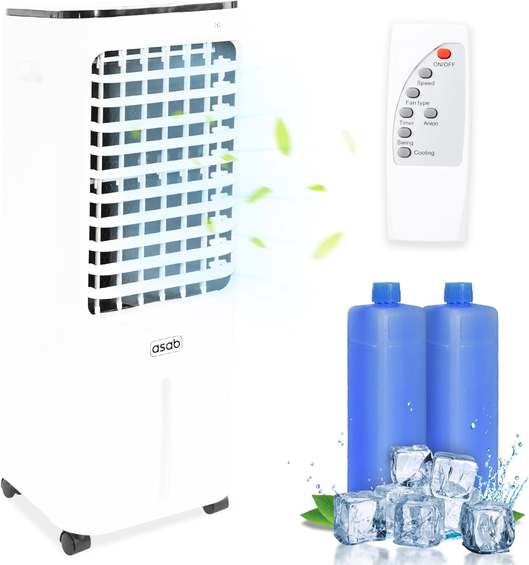 ASAB Portable Air Cooler 7000 BTU 3-in-1 Cooling Fan Air Cooling with 3 ...