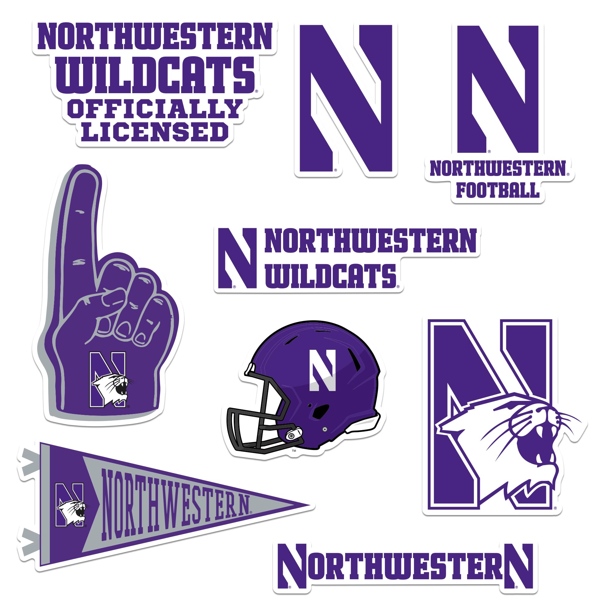 Amazon.com: Northwestern University 8ct Vinyl Large Deluxe Stickers ...