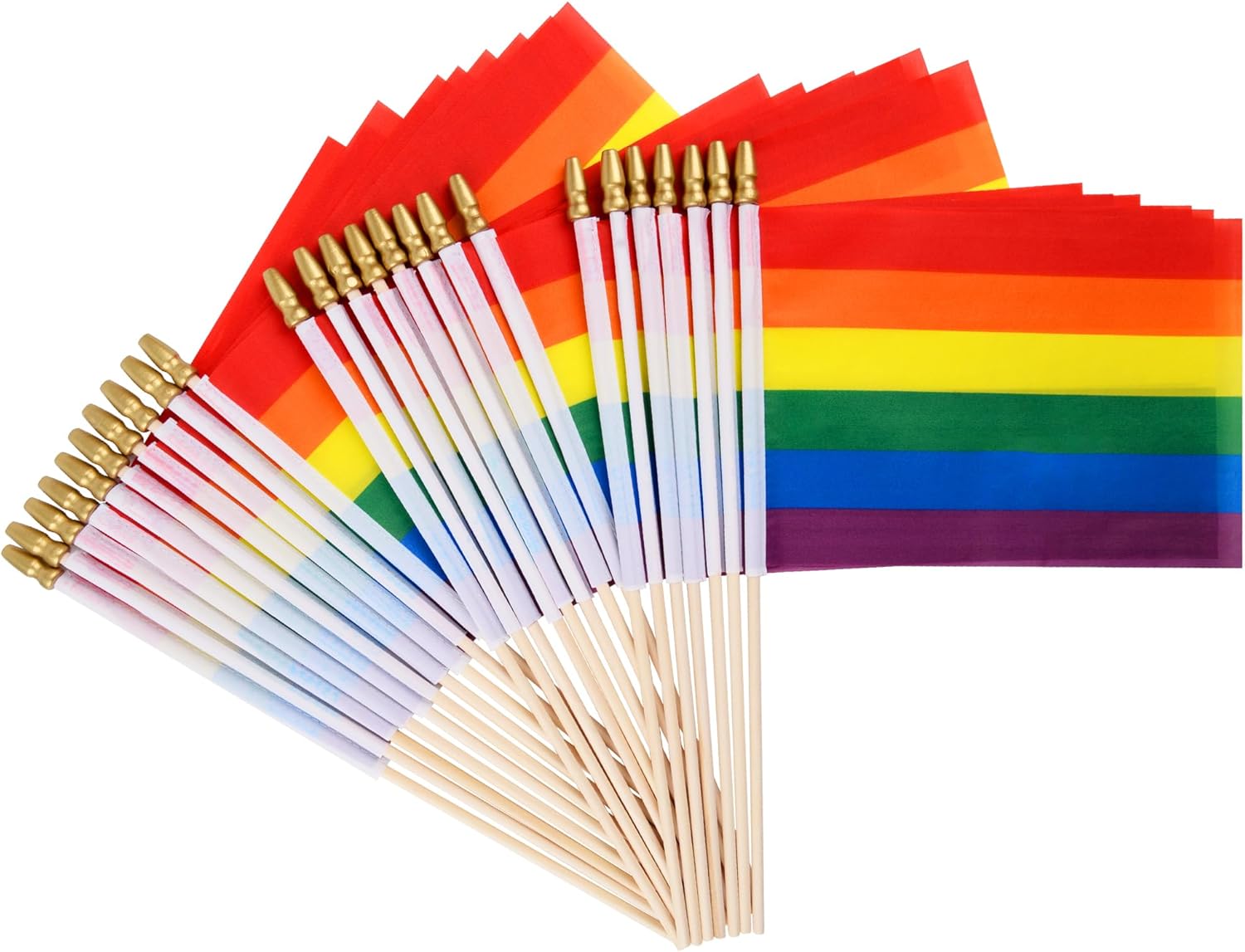 Amazon.com : Qumenan 25 Pack Small Pride Flags on Sticks Mini Hand Held ...