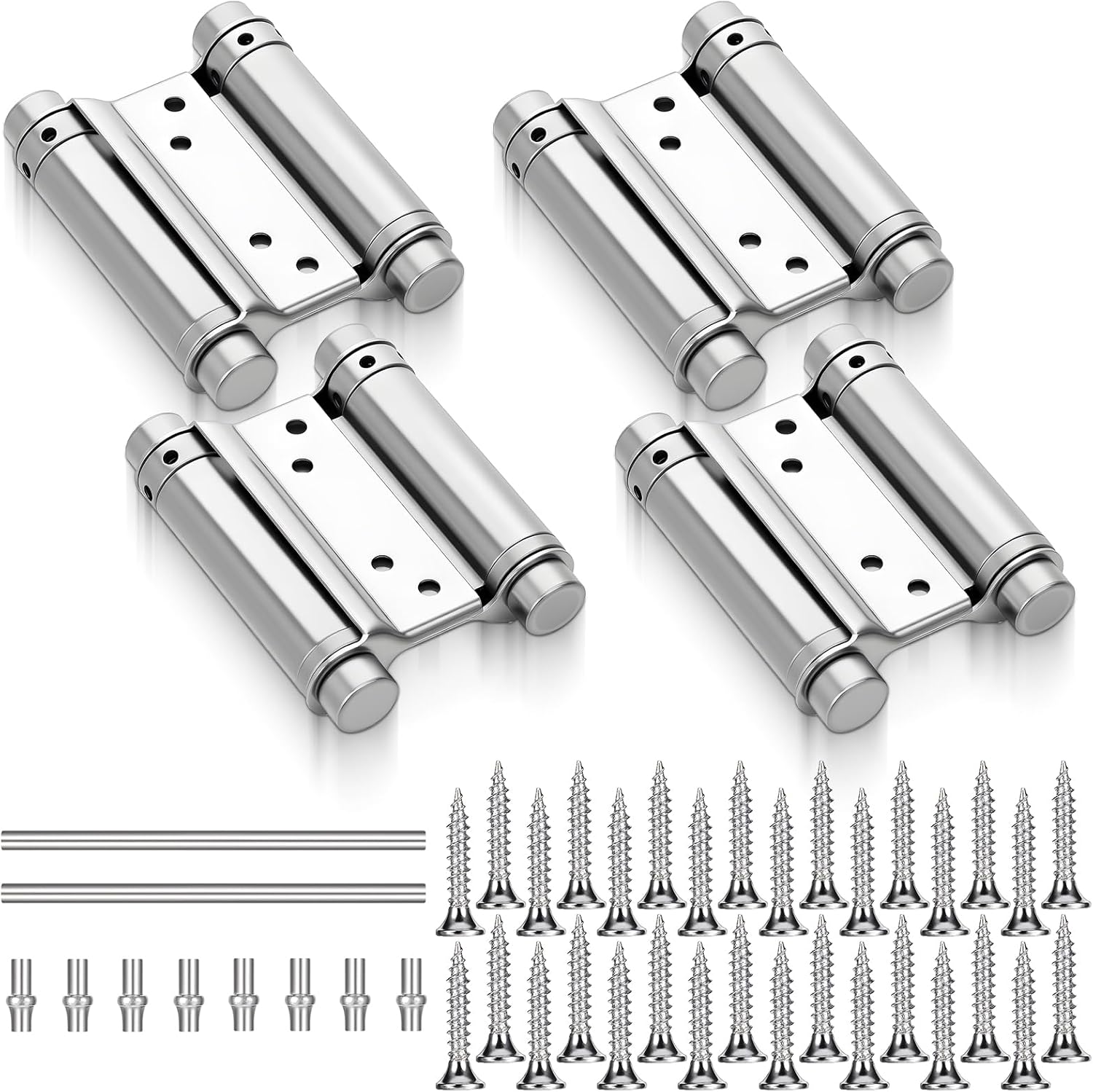 4pcs 3in Double Action Spring Hinges Swinging Hinges Stainless Steel ...
