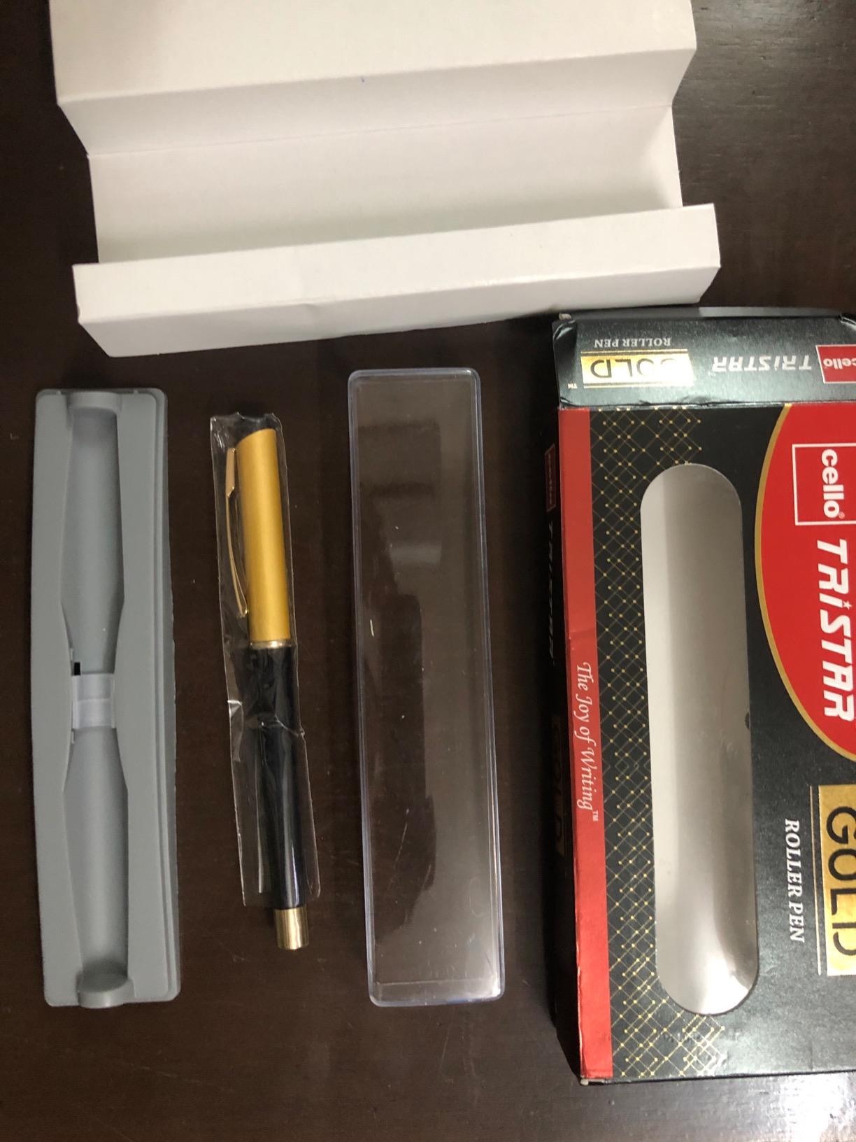 Cello Tristar Gold Roller Pen (Multicolor) : Amazon.in: Office Products