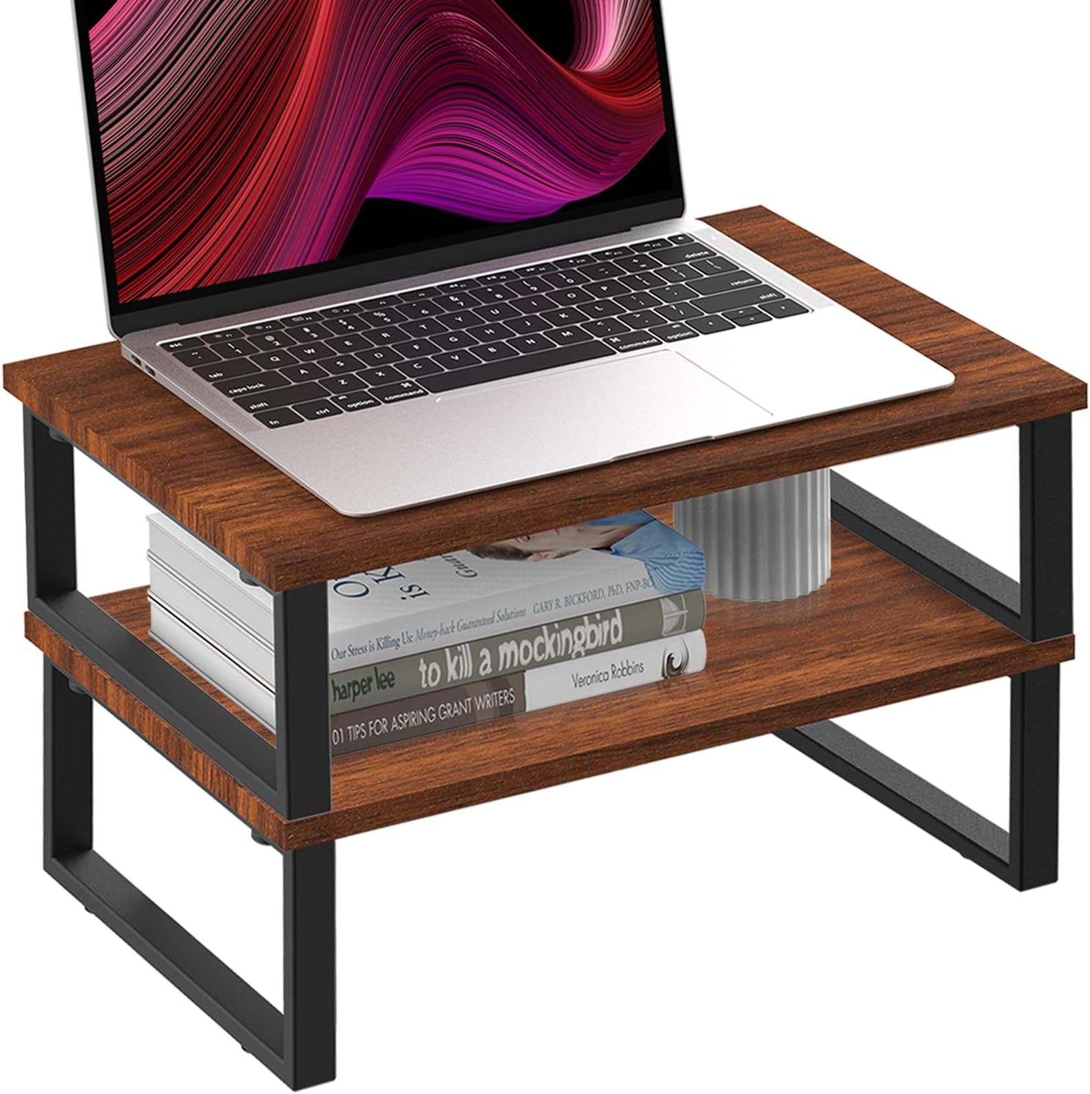 Amazon.com: NOVIMANGO Monitor Stand Riser Wood Computer Stand for Desk ...