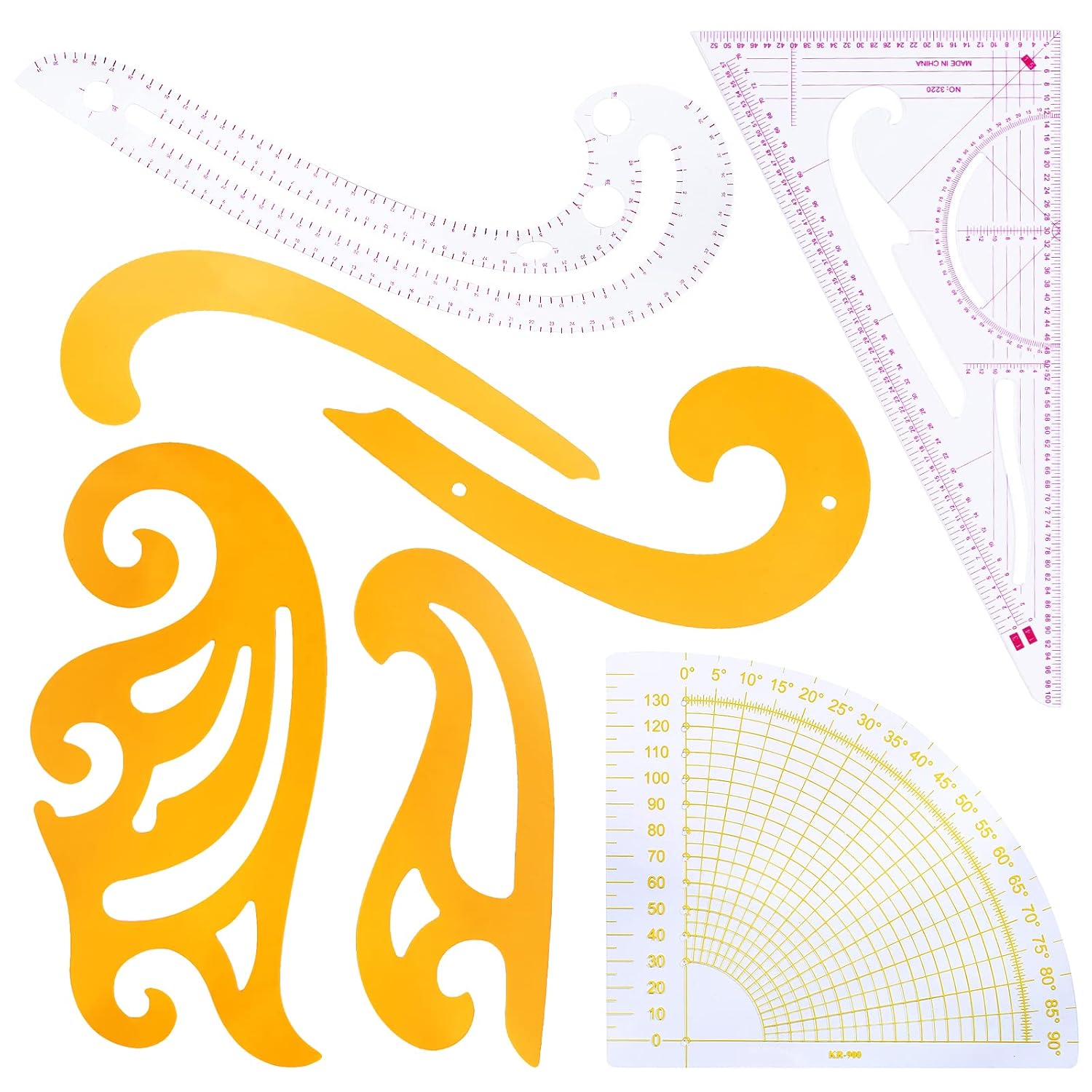 BUTUZE Durable Sewing Ruler Set- 7 Style Fashion Design Rulers with ...