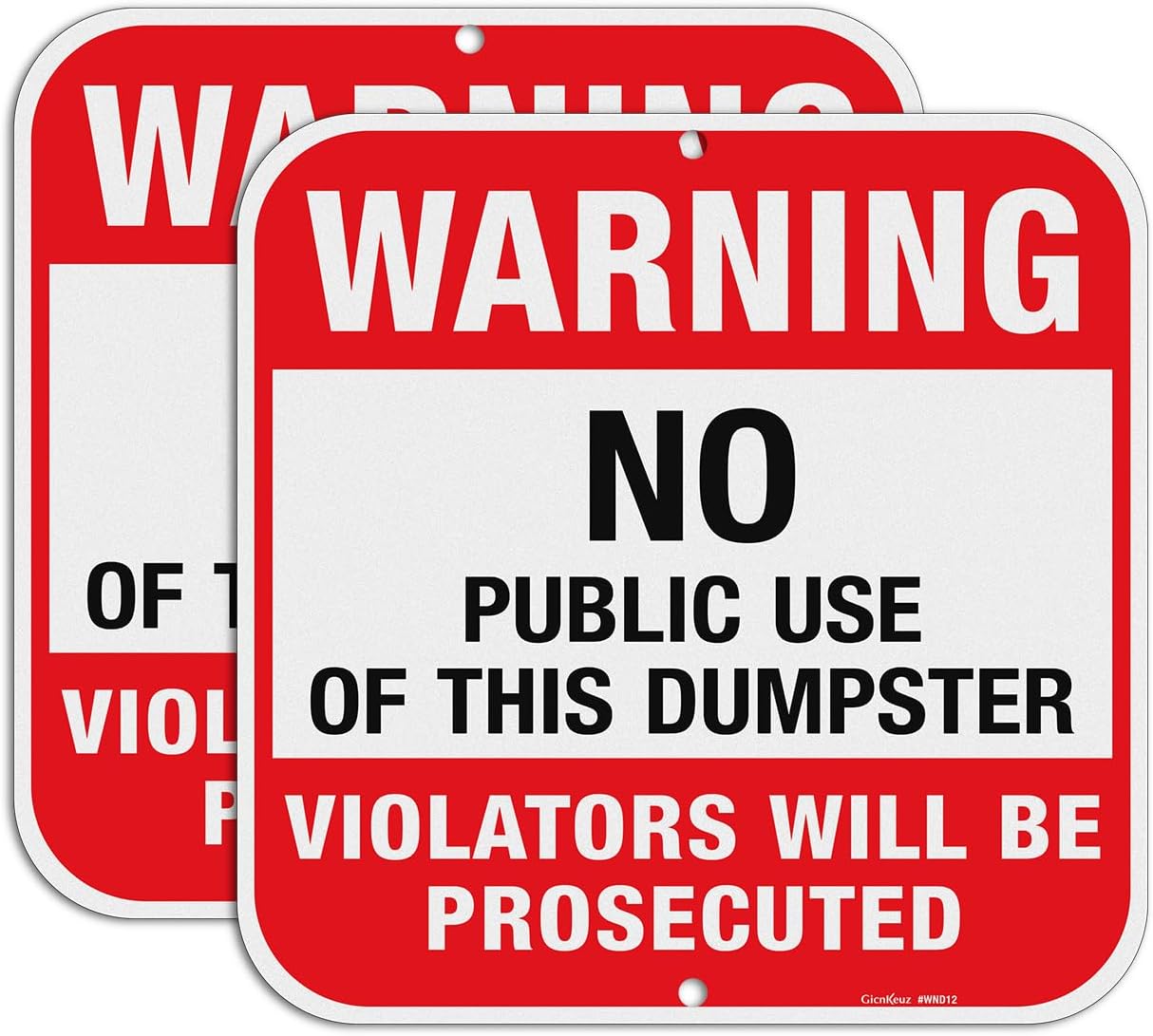 Amazon.com: GicnKeuz Warning No Dumping Dumpster Not for Public use ...