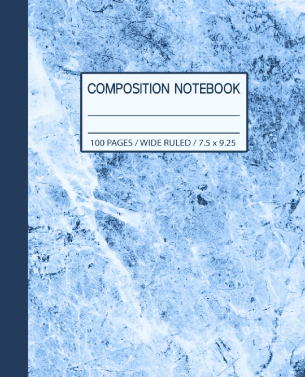 Amazon.com: Natural Marble Composition Notebook: Wide Ruled Blue ...
