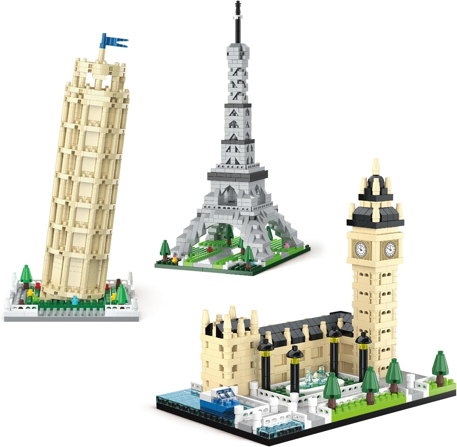 Amazon.com: 3 Pack Micro Building Blocks Set - World Famous ...
