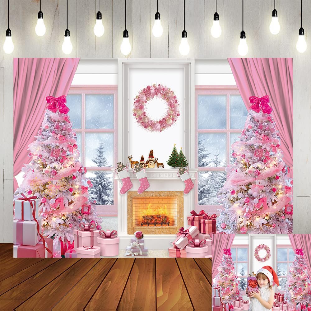 Snow Pink Christmas Gisela Graham Matte Pink Snow Scene Bauble