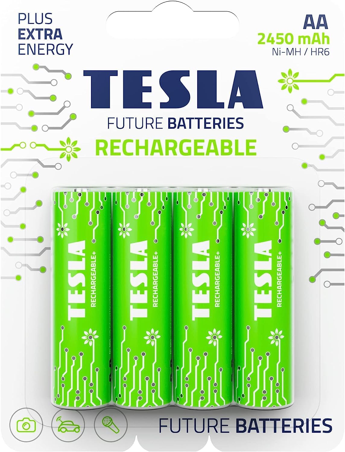 Amazon.com: TESLA AA Rechargeable Battery (HR06, Pencil Battery ...