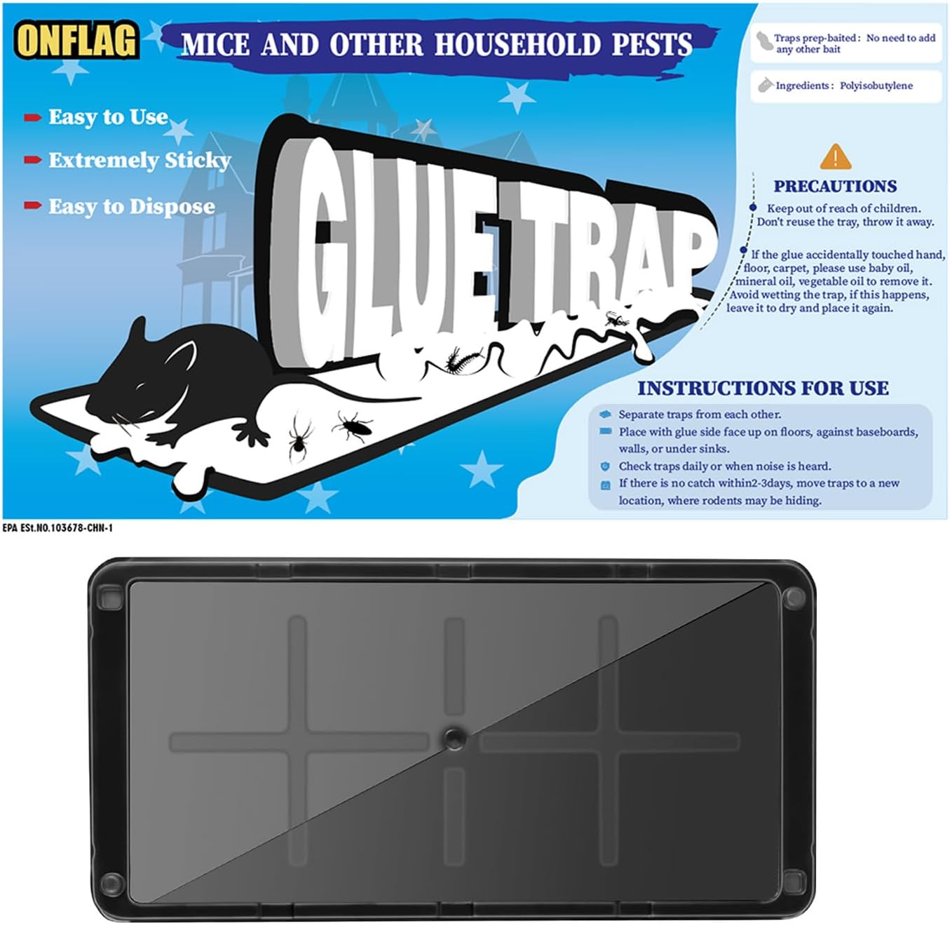 Amazon.com : Glue Traps for Mouse & Insect 104 Pack, Sticky Boards for ...